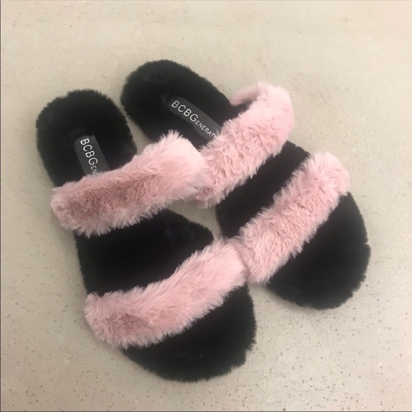 BCBG | Shoes | Fur Sliders | Poshmark